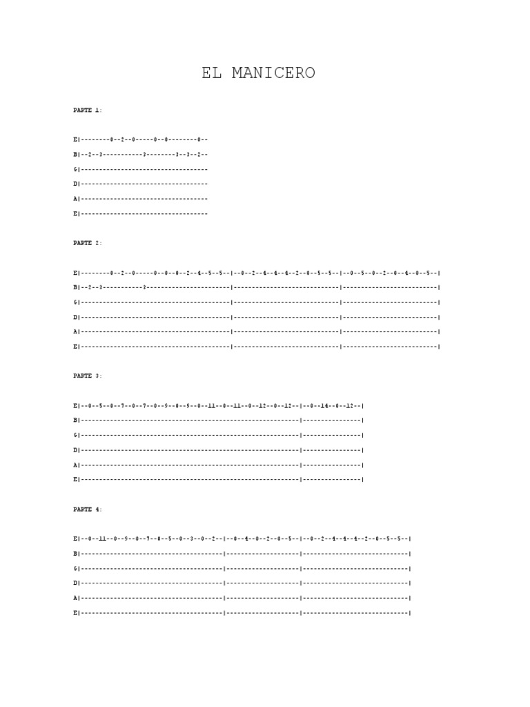 Acordes y tabs de "El Manicero" | PDF