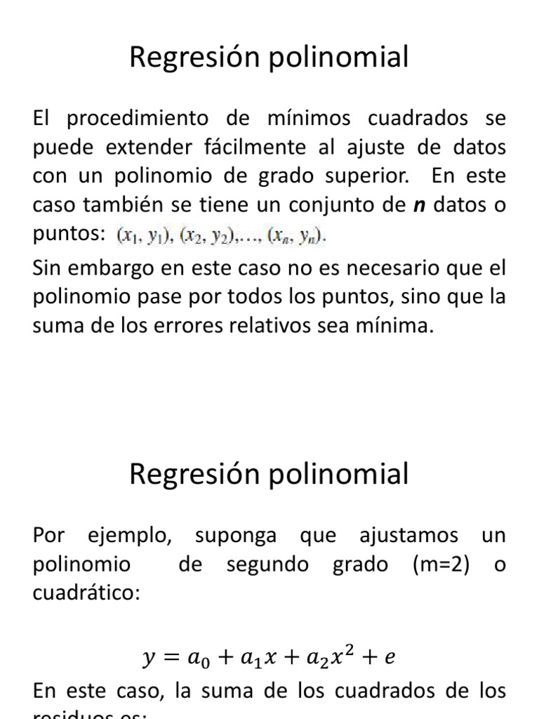 Notas Regresion Polinomial | PDF | Mínimos cuadrados | Ecuaciones