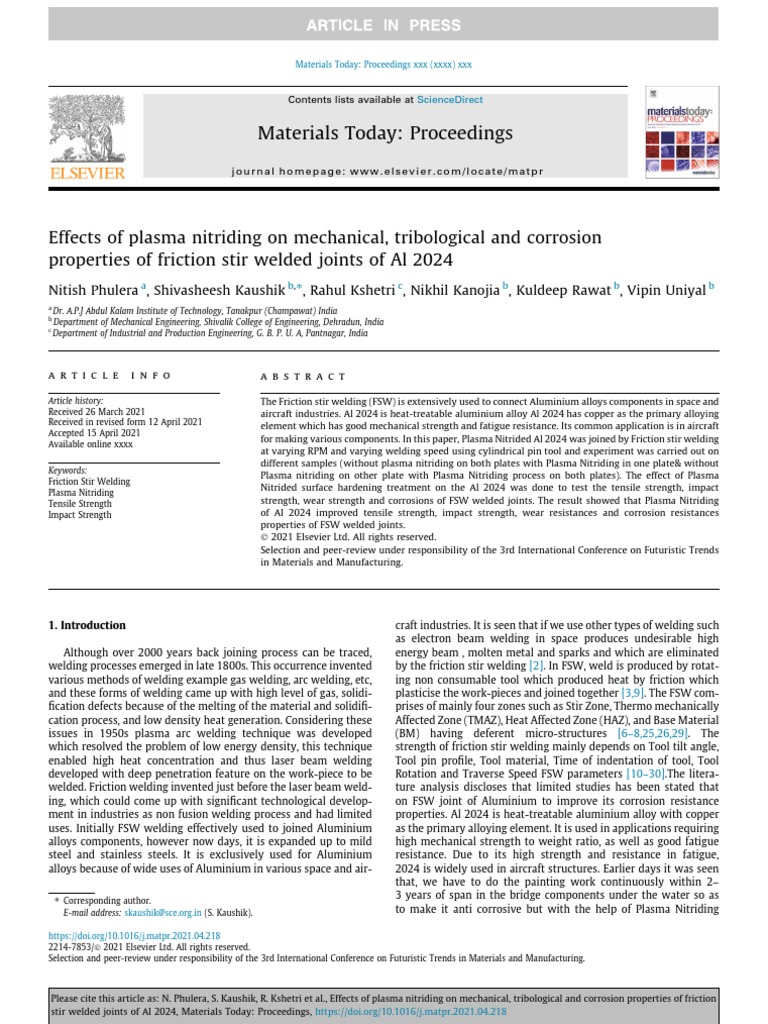Plazma Nitriding Paper | PDF | Welding | Construction
