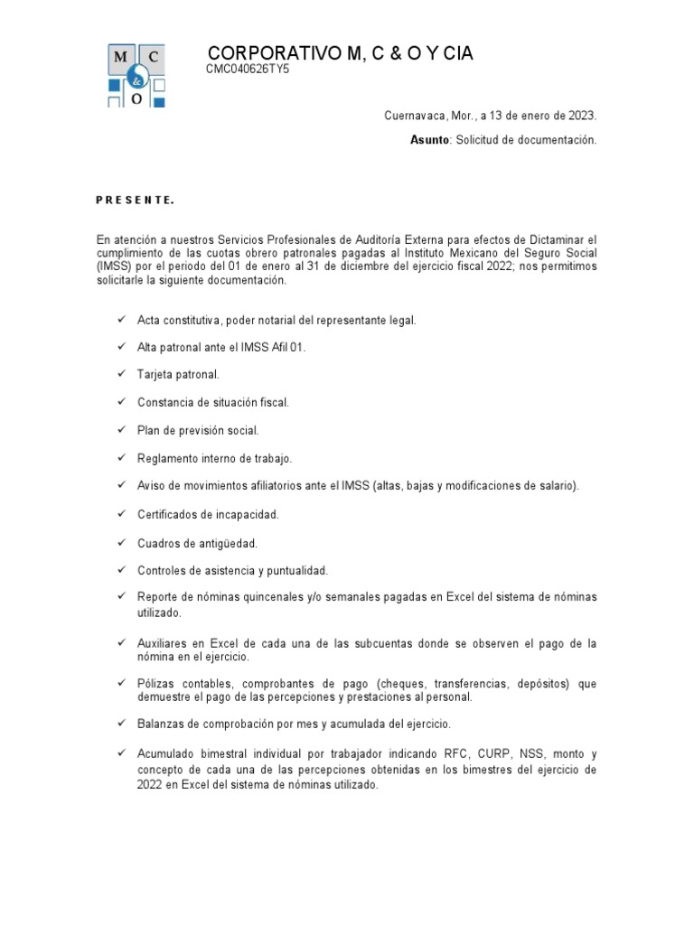 Solicitud Documentacion | PDF