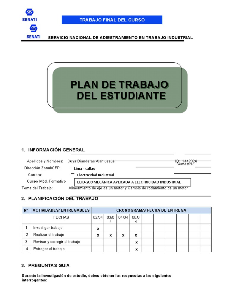 Eeid Eeid-209 Formatoalumnotrabajofinal | PDF | Eje | Máquinas