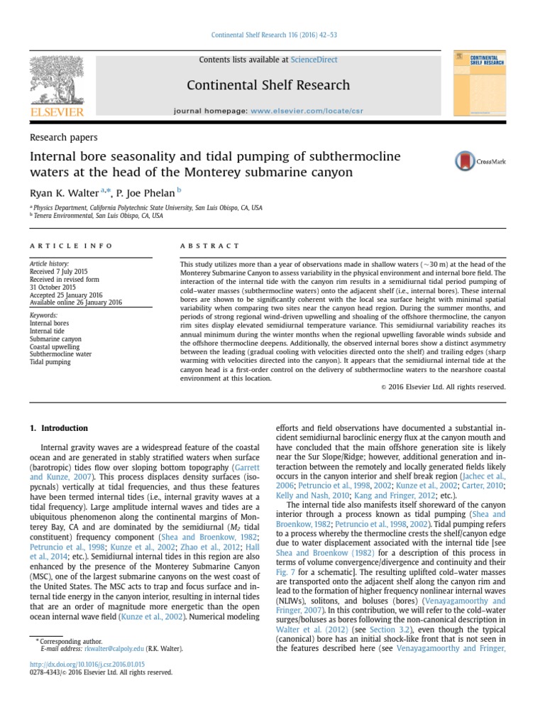 Continental Shelf Research | PDF | Tide | Earth Sciences