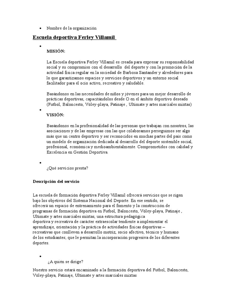 Nombre de La Organización | PDF | Deportes