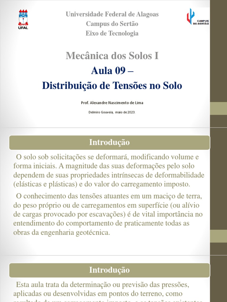 Solos I - Aula 09 - Tensões No Solo | PDF