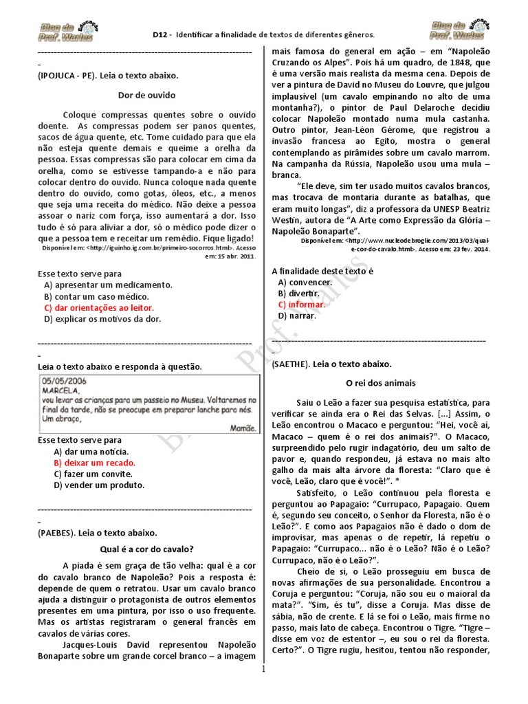 Exercícios d12 e d13 | PDF