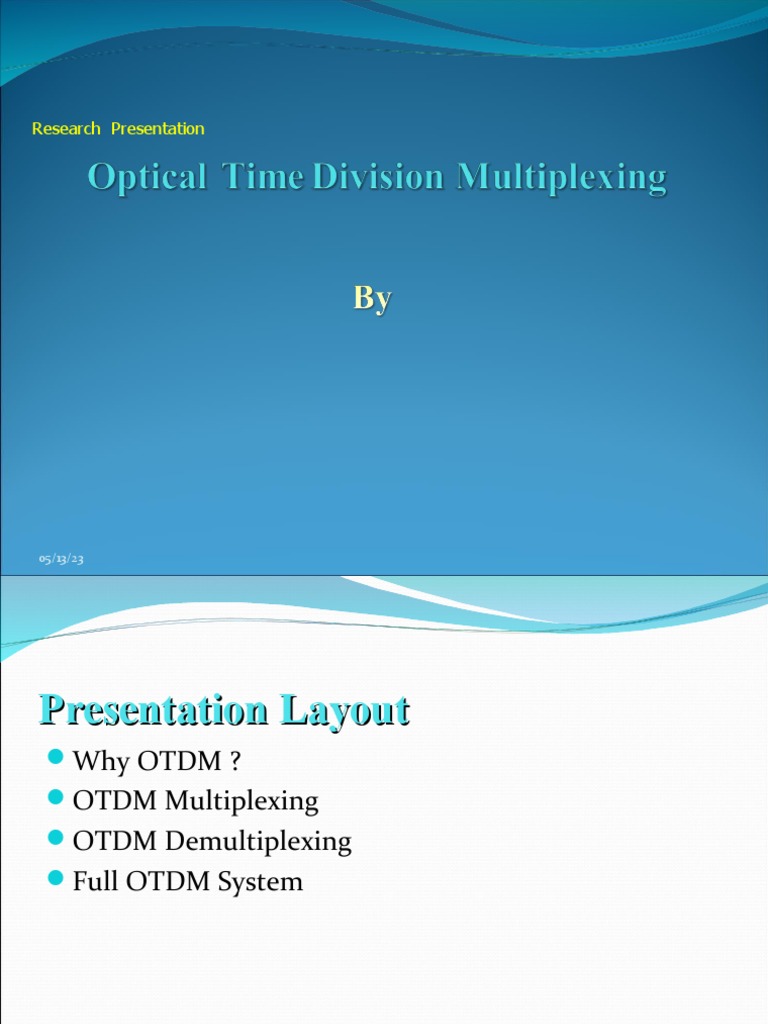 Overview of Optical Time Division Multiplexing | PDF