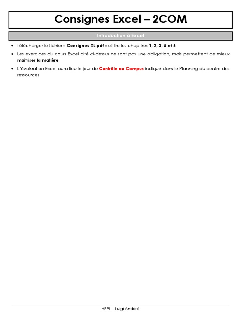 Consignes XL - 2COM PDF | PDF