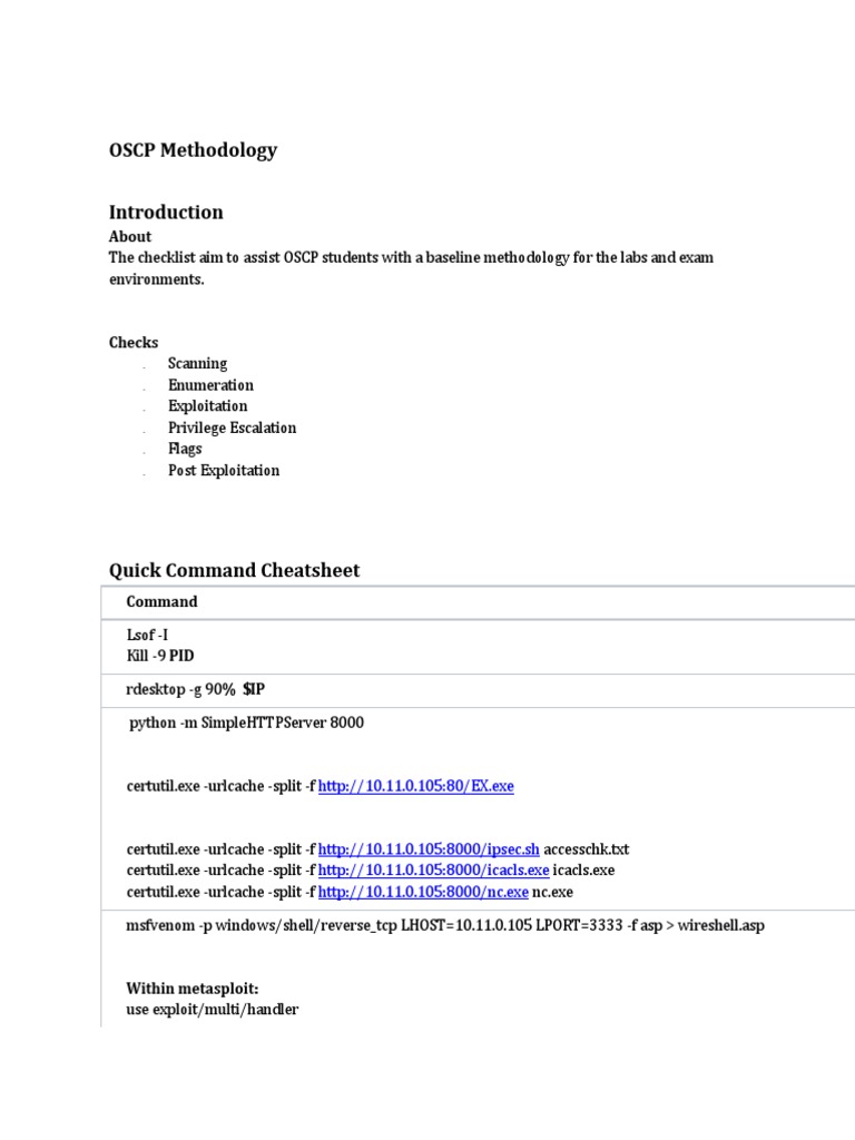 OSCP Methodology | PDF | Windows Registry | Superuser