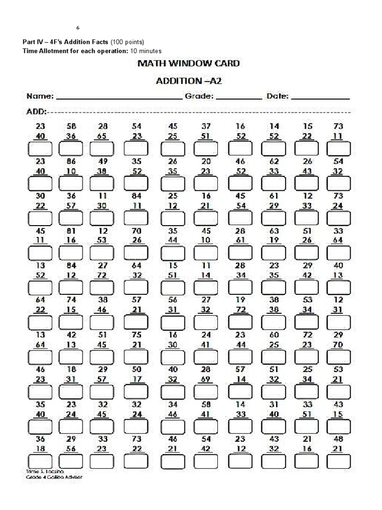PROJECT AN GRADE 5 Window Cards | PDF