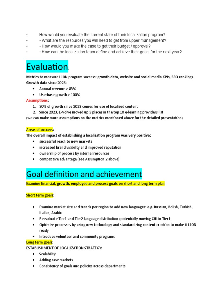 Localization Project Management Proposal | PDF