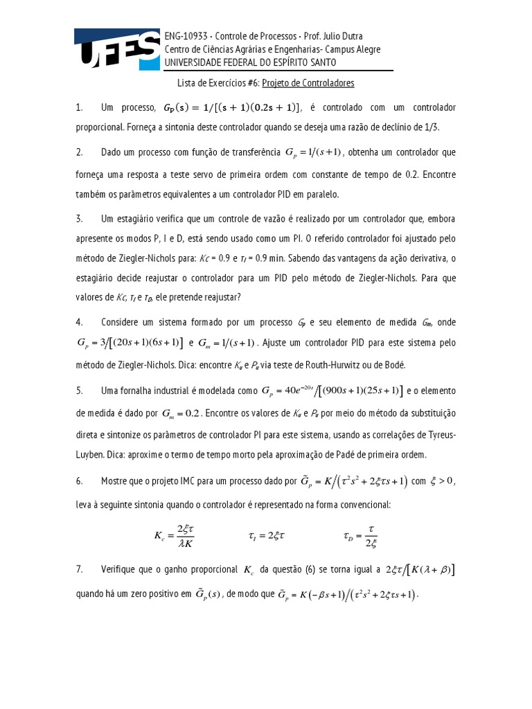 Lista 5 - 2018 | PDF