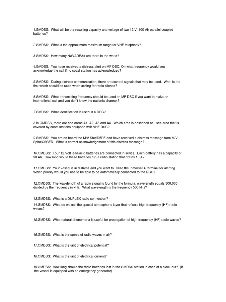 GMDSS General Operator | PDF