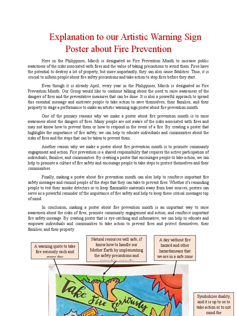 Artistic Fire Prevention Awareness Poster | PDF | Fires | Fire Safety