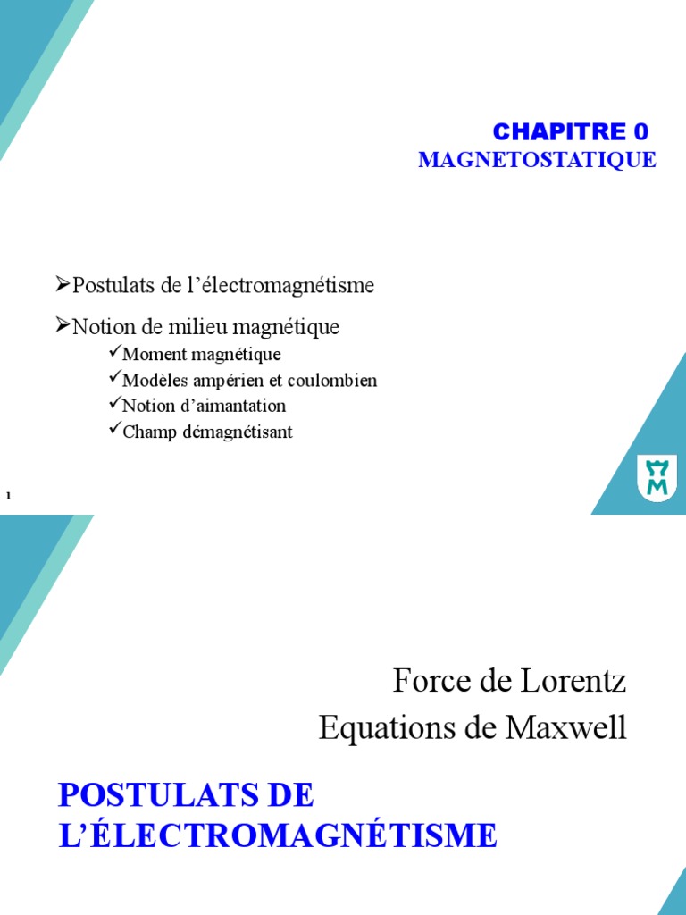 Chapitre 0 - Magnetostatique | PDF | Électromagnétisme | Champ magnétique