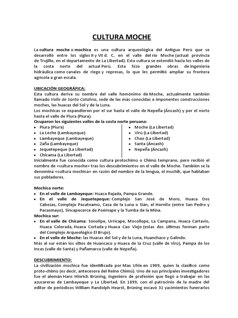 Cultura Moche | PDF