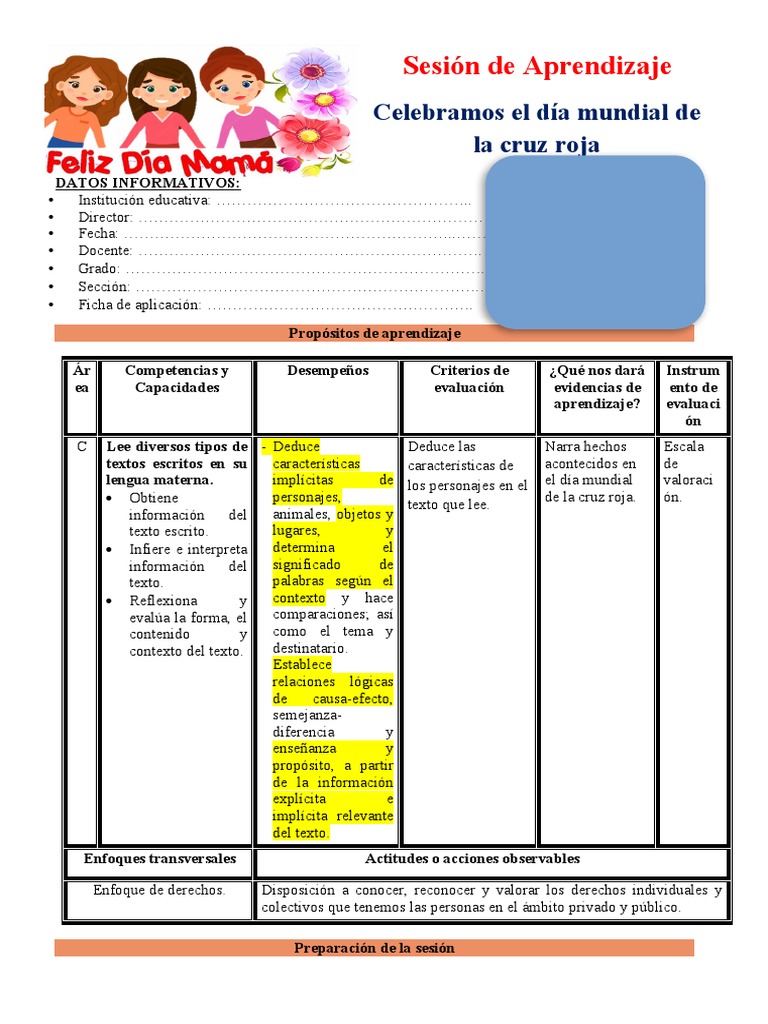 3° Sesión Día 1 Com Celebramos El Día Mundial de La Cruz Roja Unidad 3 ...