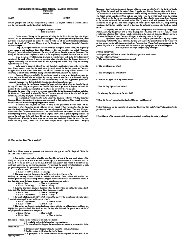 The Legend of Daragang Magayon and the Mayon Volcano | PDF