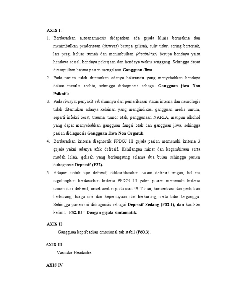 AXIS I, II, III, IV, Dan V | PDF | Kesehatan Holistik | Sains & Matematika