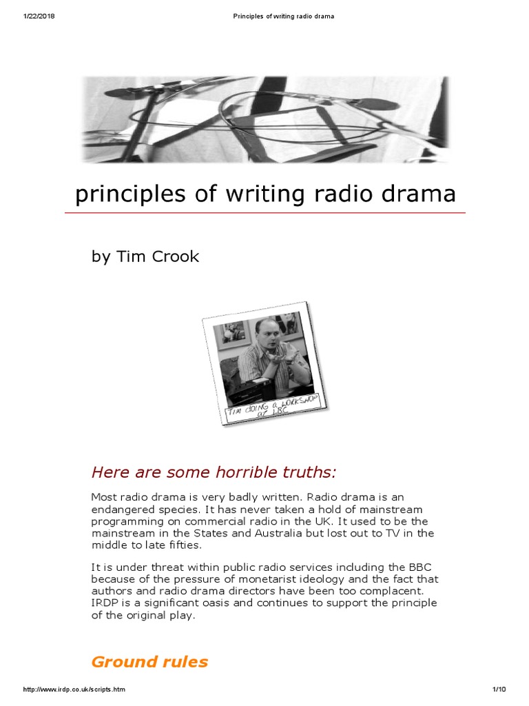 Principles of Writing Radio Drama | PDF | Humour | Plot (Narrative)