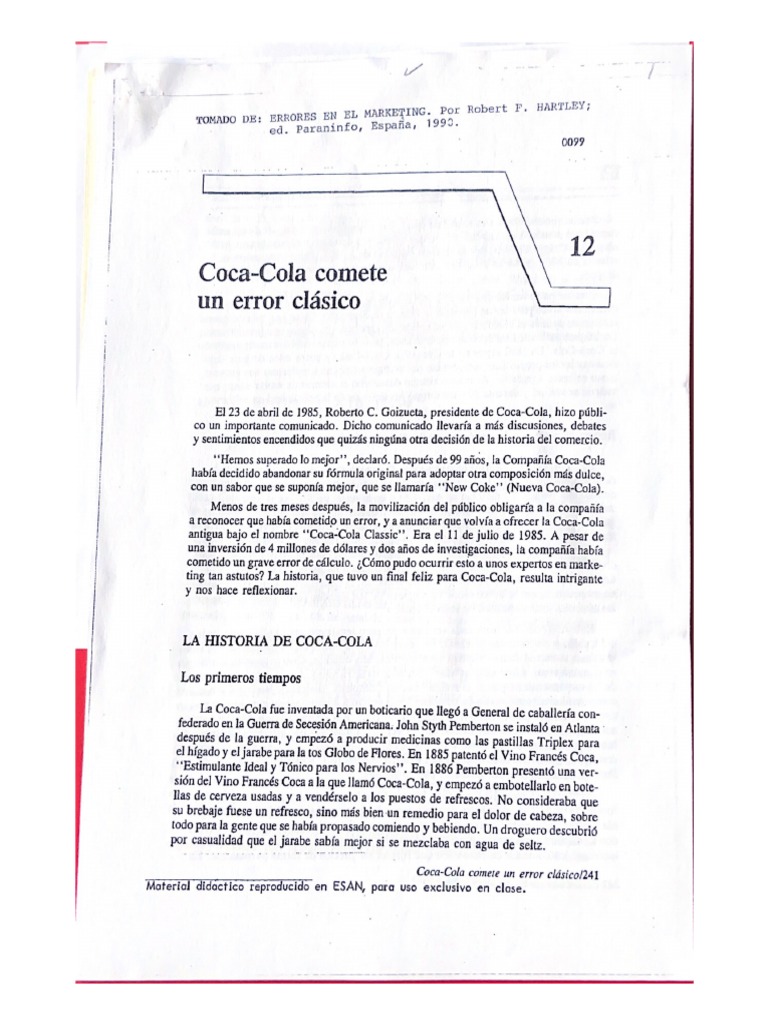 Caso Coca Cola | PDF