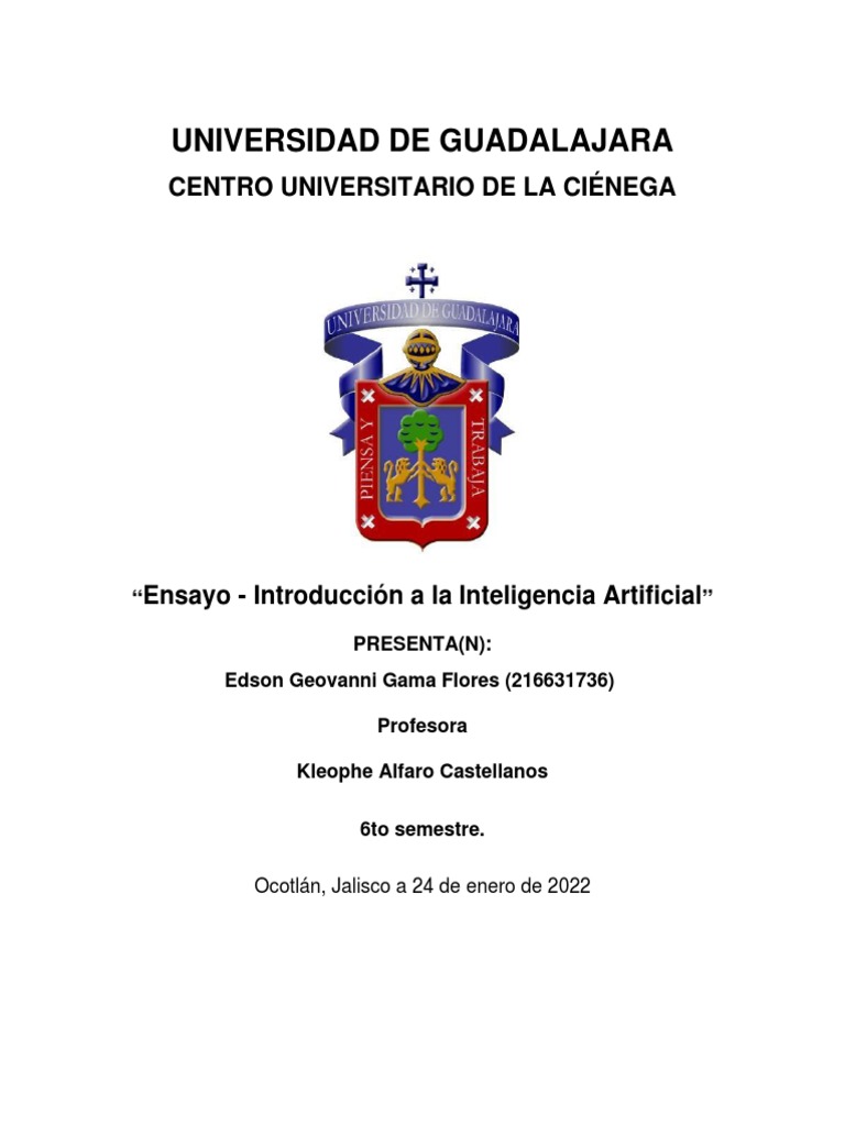 A2 Ensayo - Introducción A La Inteligencia Artificial | PDF ...