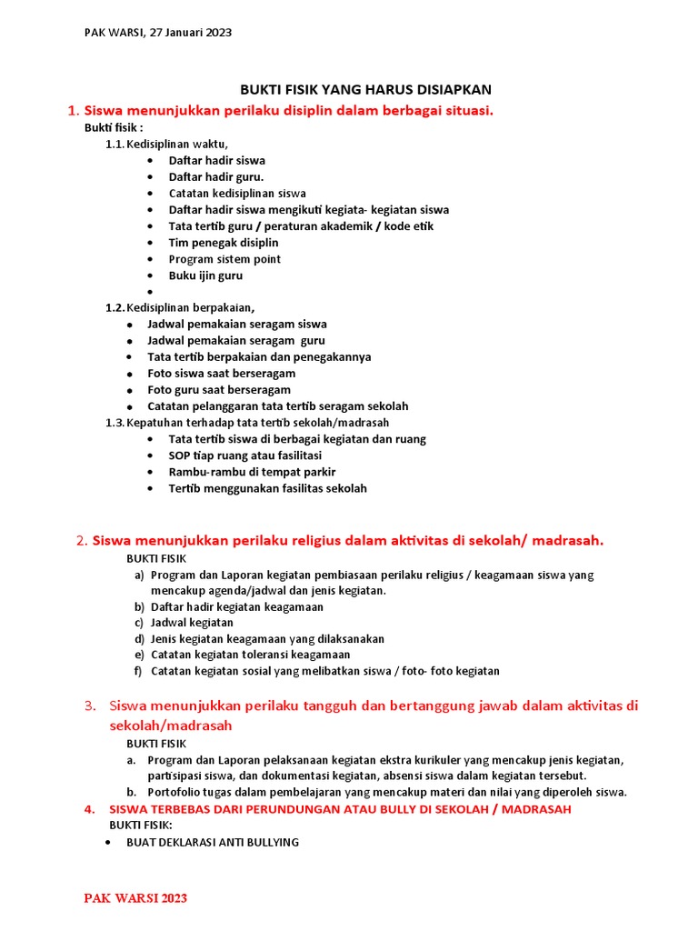 Bukti Fisik Butir | PDF | Karier & Perkembangan