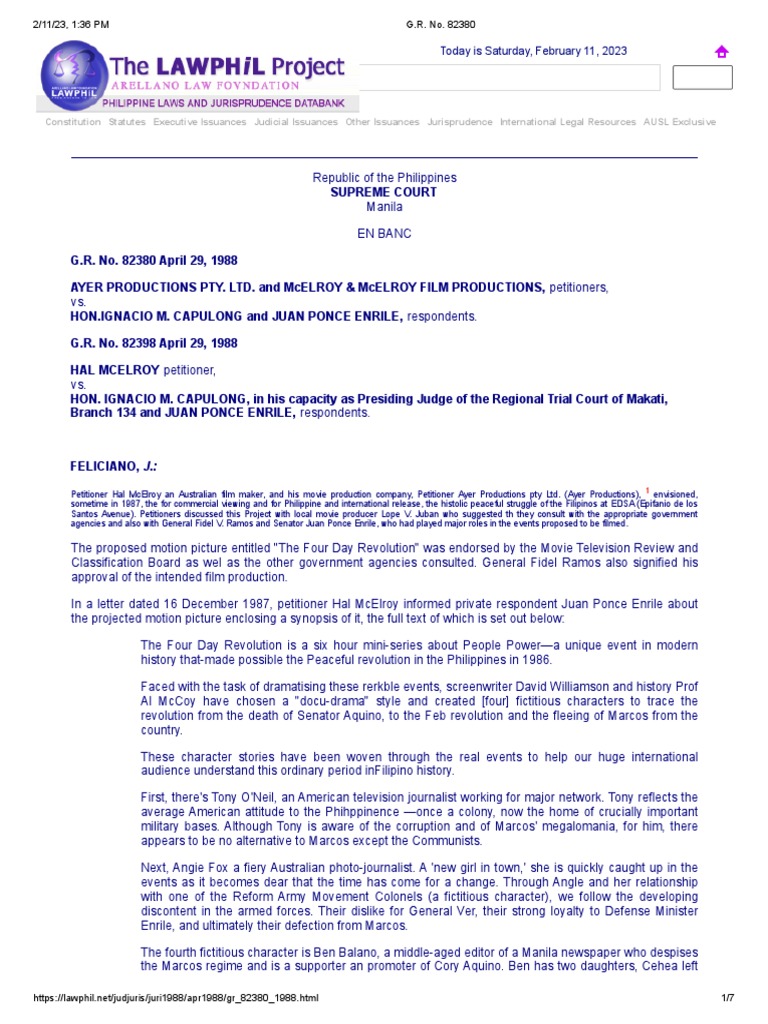 Ayer Productions Vs Judge Capulong | PDF | Injunction | Complaint