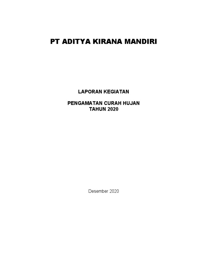Laporan Curah Hujan 2020 PDF | PDF