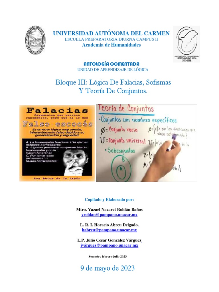 Antología - Lógica PDF | PDF | Conjunto (Matemáticas) | Falacia