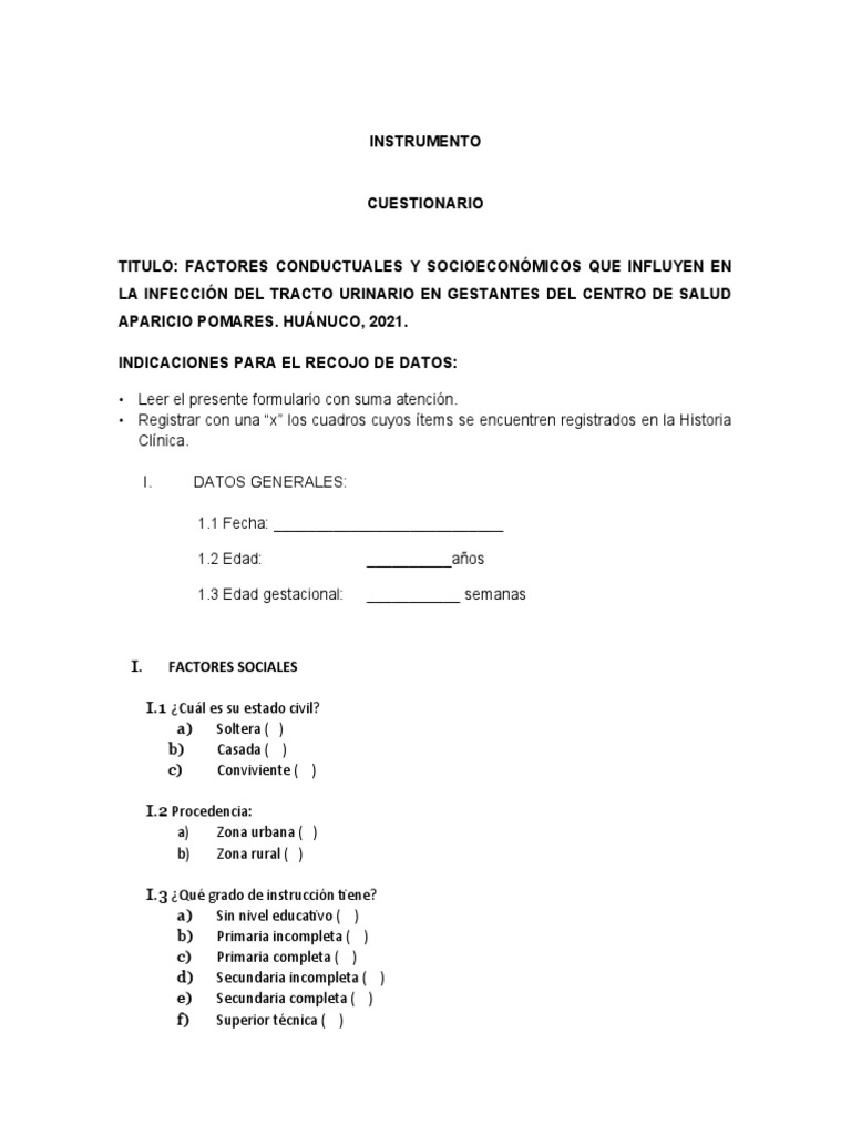 Cuestionario Completo | PDF