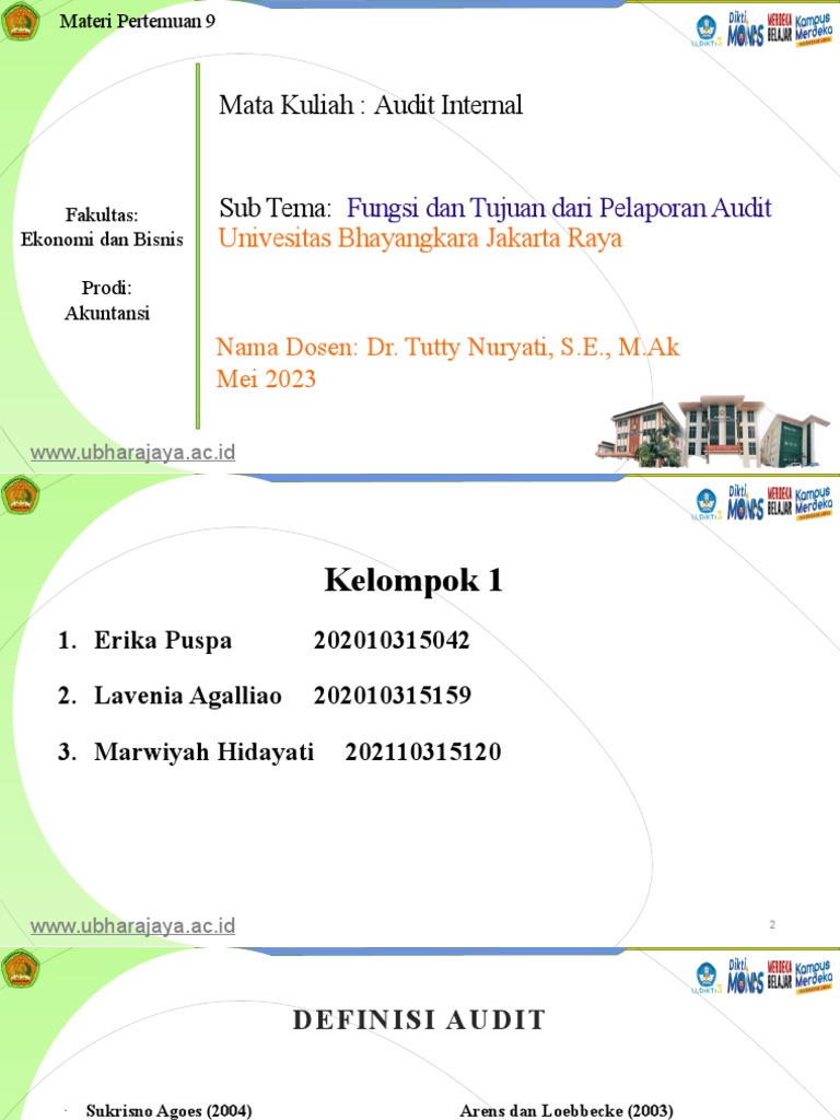 KEL 1 - Fungsi Dan Tujuan Dari Pelaporan Audit | PDF | Bisnis ...