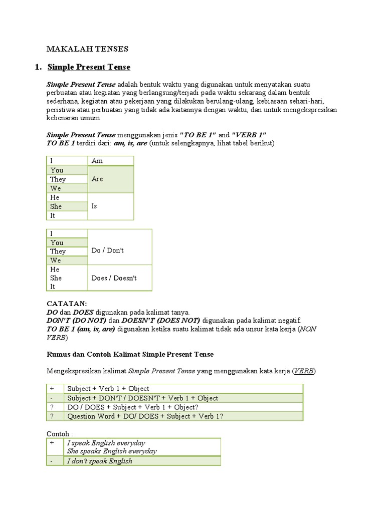 Makalah Tenses | PDF