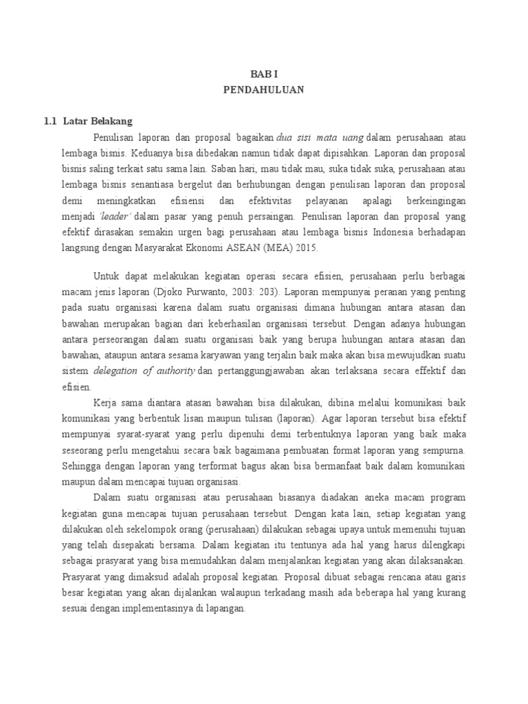 Proposal Dan Laporan Bisnis 2 | PDF