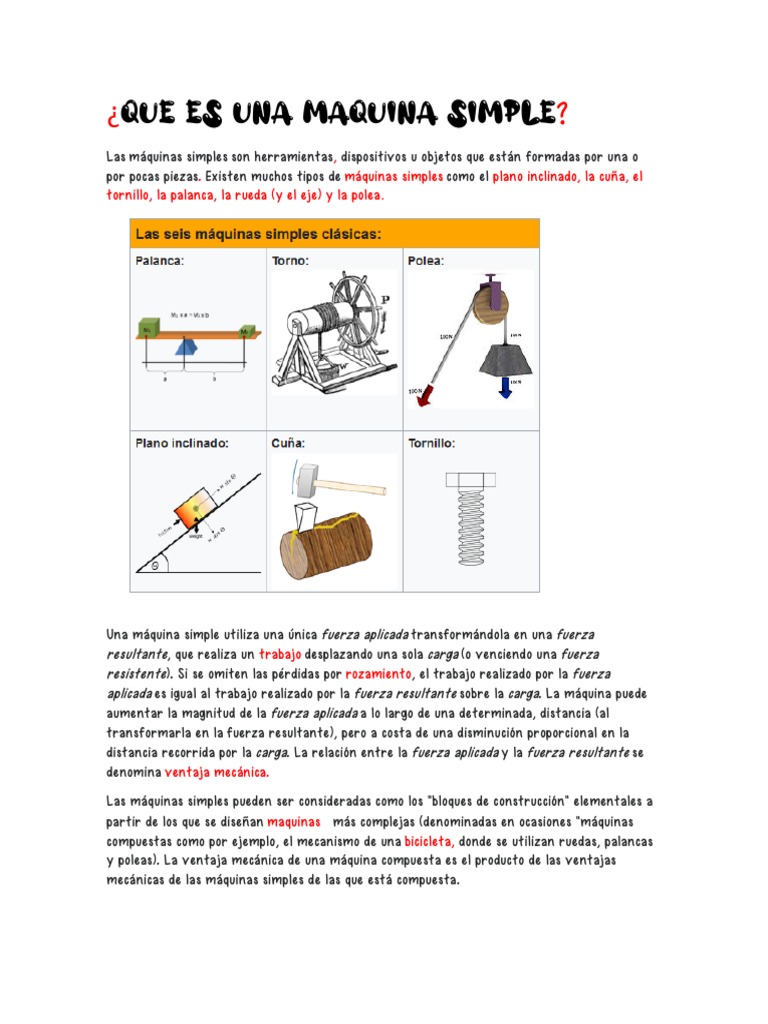 Que ES UNA MAQUINA SIMPLE | PDF