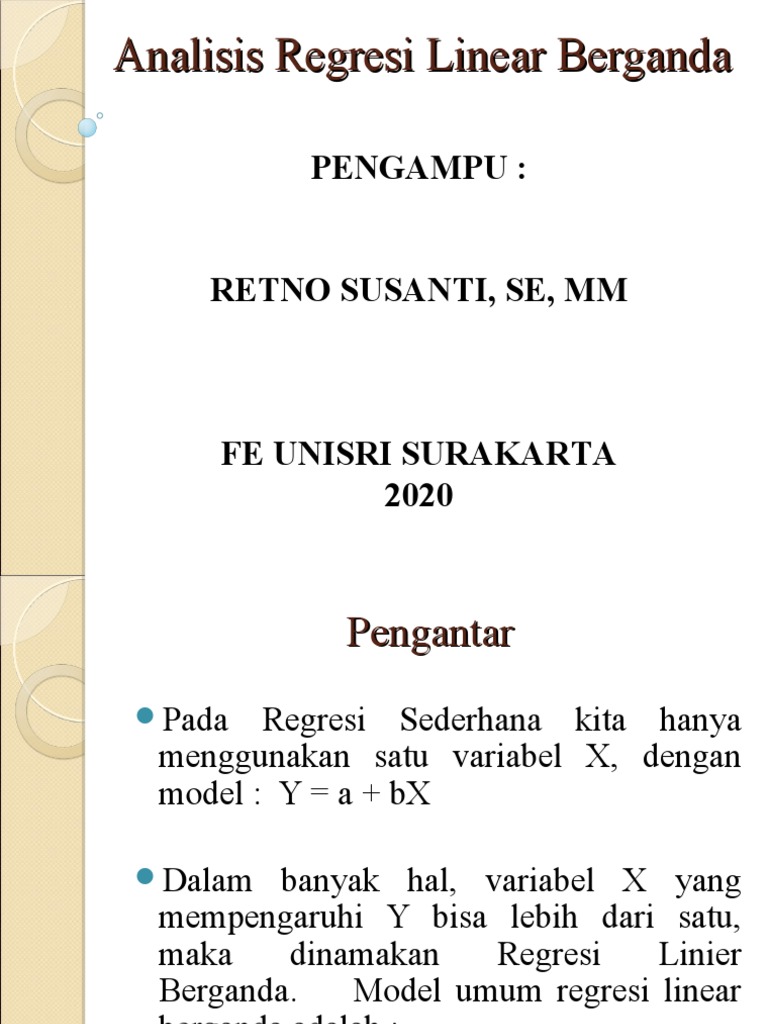 11 Regresi Linear Berganda | PDF