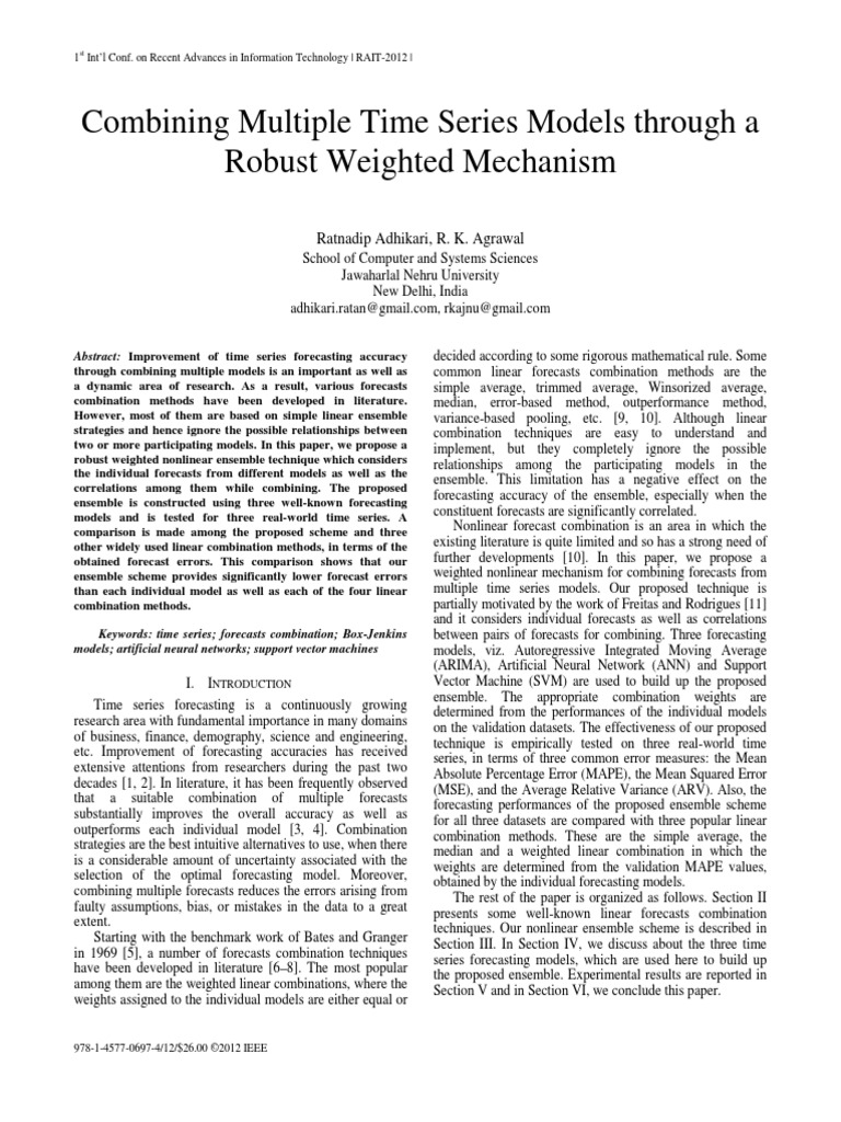 Combining Multiple Time Series Models TH PDF | PDF | Support Vector ...