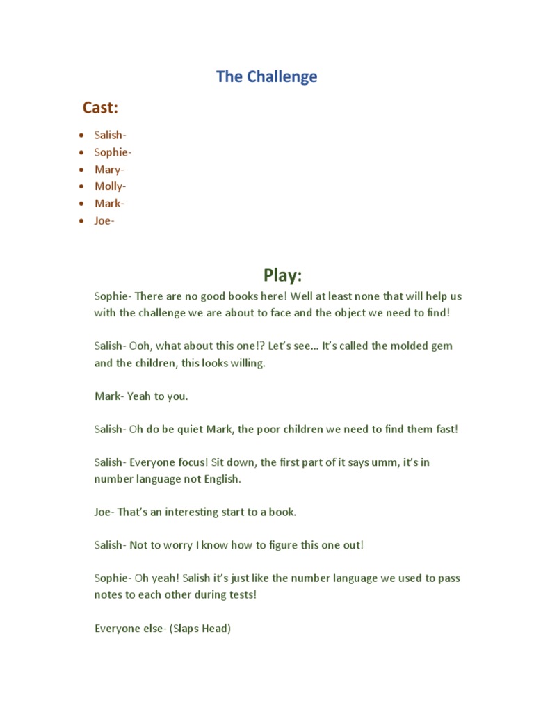 The Challenge - Script | PDF