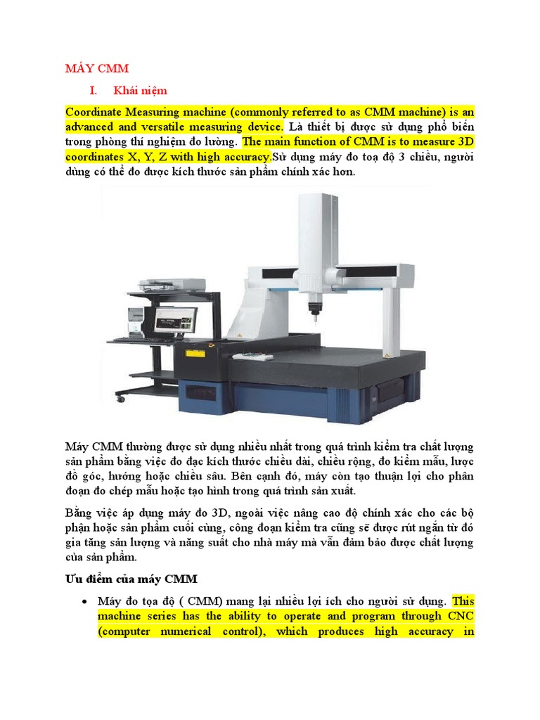 máy do toa do cmm tiếng anh | PDF