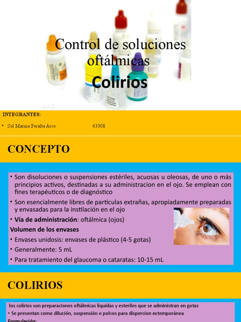 COLIRIOS 2.pptx | PDF | Solución tampón | Ph