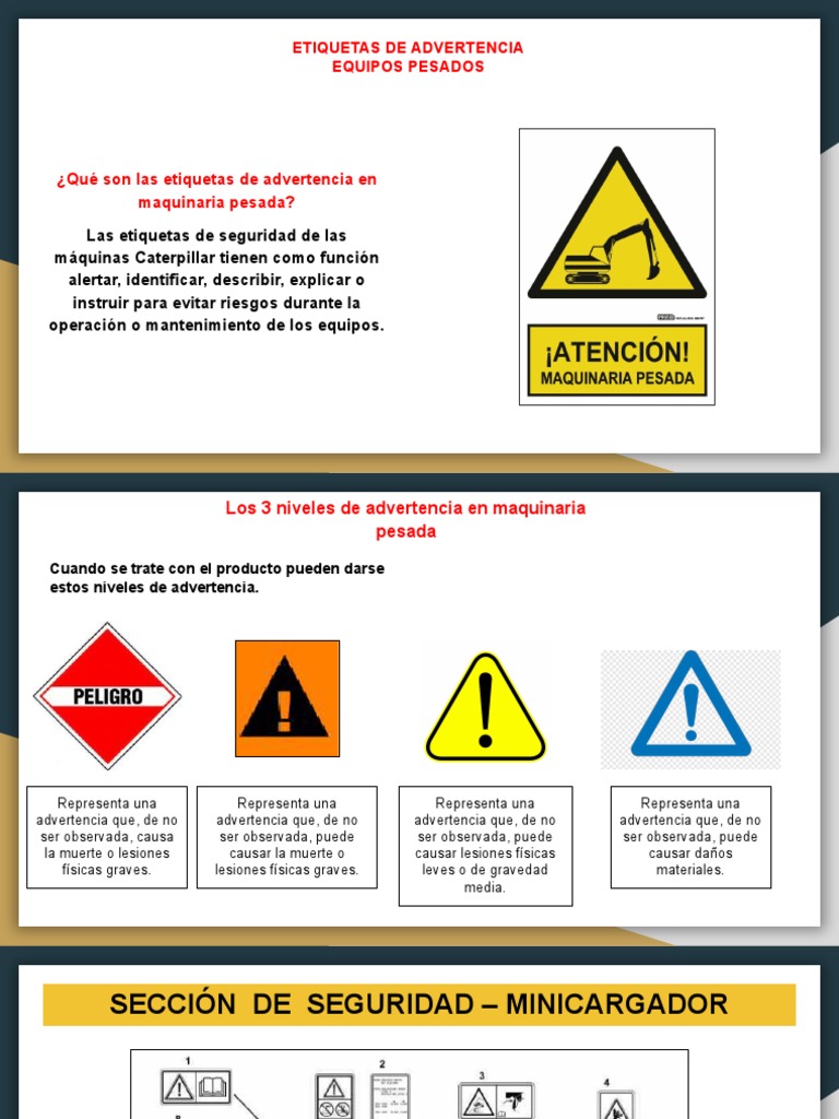 Etiquetas de Advertencia en Maquinaria Pesada | PDF