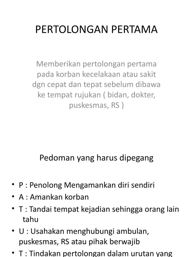 Pertolongan Pertama | PDF