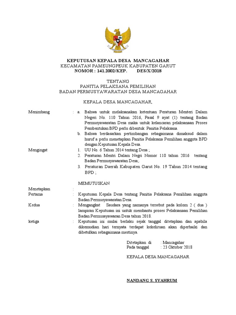 SK Pemilihan BPD | PDF