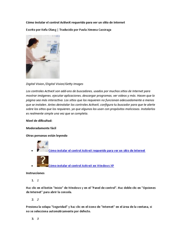 Instalar Control ActiveX Gratis | PDF