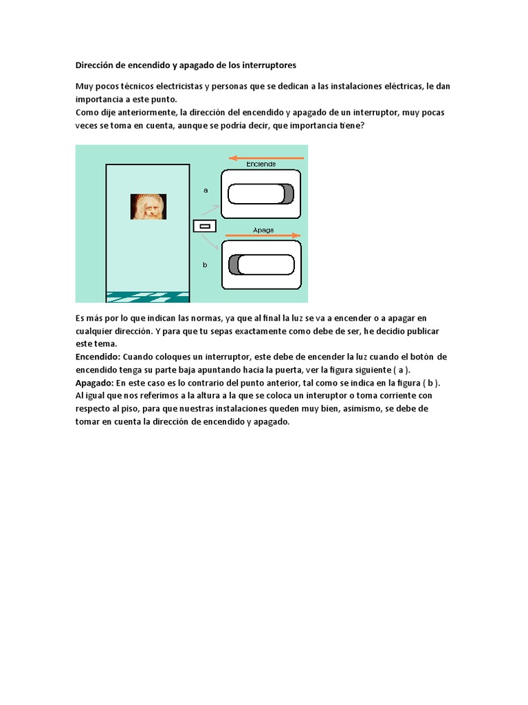 Dirección de Encendido y Apagado de Los Interruptores | PDF | Hogar, jardinería y bricolaje ...