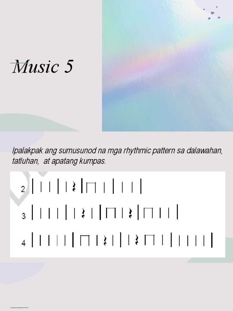 Music 5 - DIFFERENT NOTES AND REST | PDF
