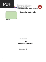 Grade 10 Unit 1 Entrep | PDF | Entrepreneurship | Brand