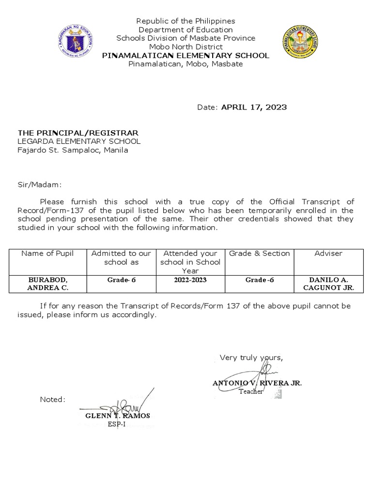 Form 137 | PDF