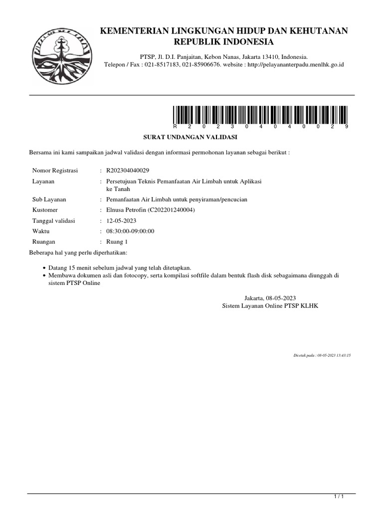 Jadwal Validasi | PDF