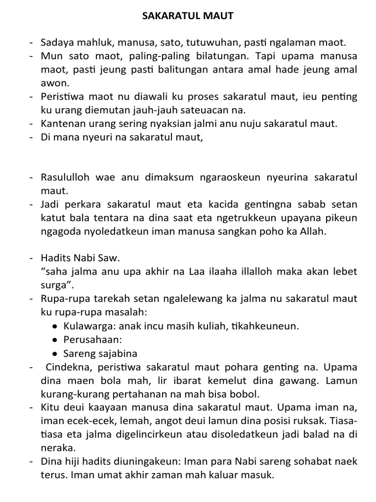 Bab Sakaratul Maut | PDF