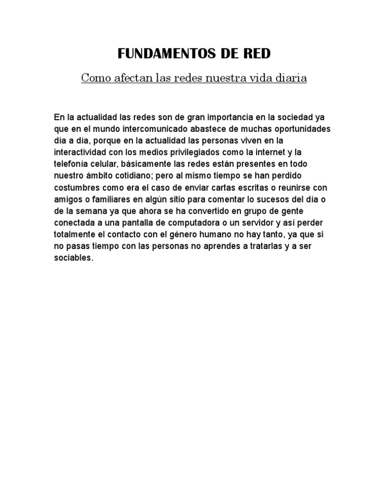 Fundamentos de Red | PDF